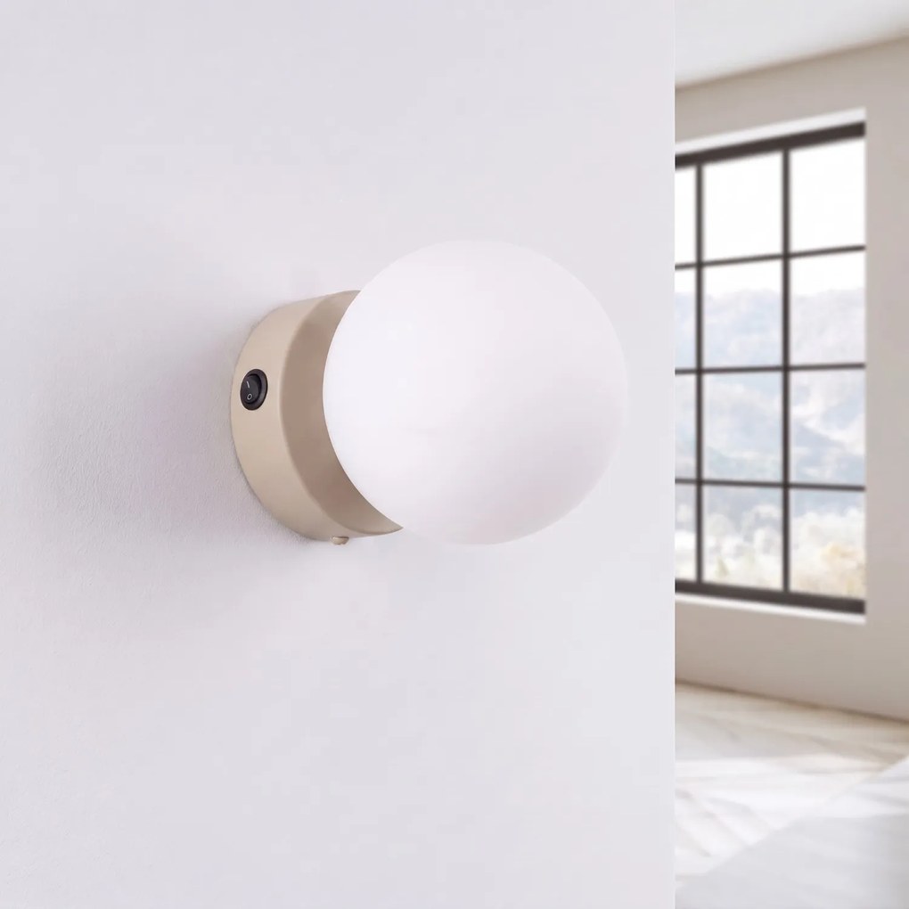 Sollux Lighting Nástěnné svítidlo YOLI 1 taupe s vypínačem