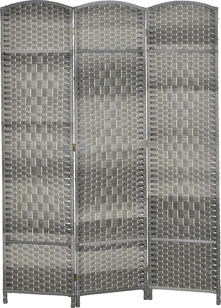 HOMCOM 3-panelový skládací paravan 135x180 cm - dělící obrazovka pro soukromí z polypropylenu do kanceláře nebo ložnice - šedá kombinace | Aosom