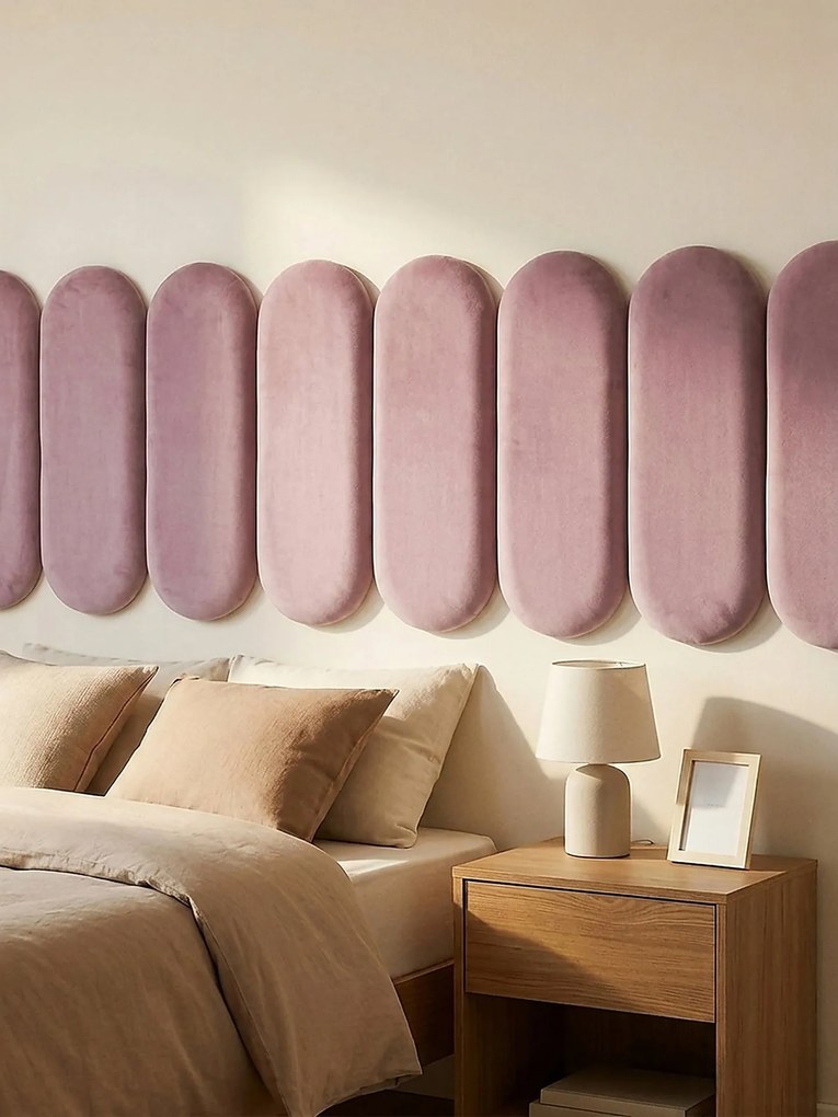 Sinsay - Čalouněné stěnové panely 2 pack - pastelová růžová