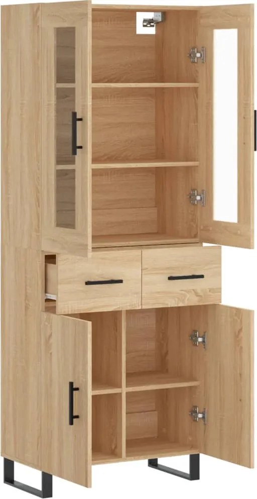 Skříň highboard dub sonoma 69,5 x 34 x 180 cm kompozitní dřevo 3198556