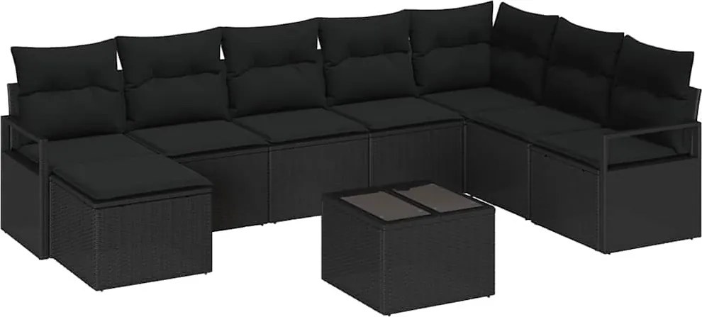 Set pohovek 9 ks Černá polyratan 3355182