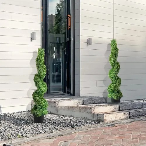 Umělé topiary Zimostrázové stromy, 1,2 m vysoké (2 kusy) Umělá topiová rostlina