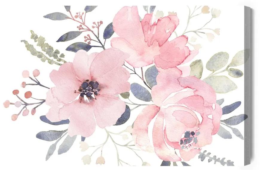 Obraz Květiny Růže V Pastelových Barvách Nedostatek Nedostatek Přírodní plátno 90x60