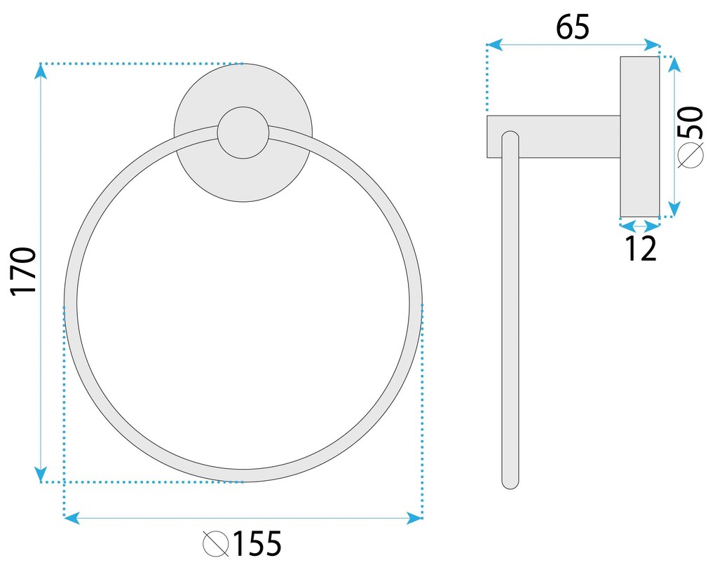 Koupelnový věšák REA MODERN Ring 6610 kartáčovaná měď