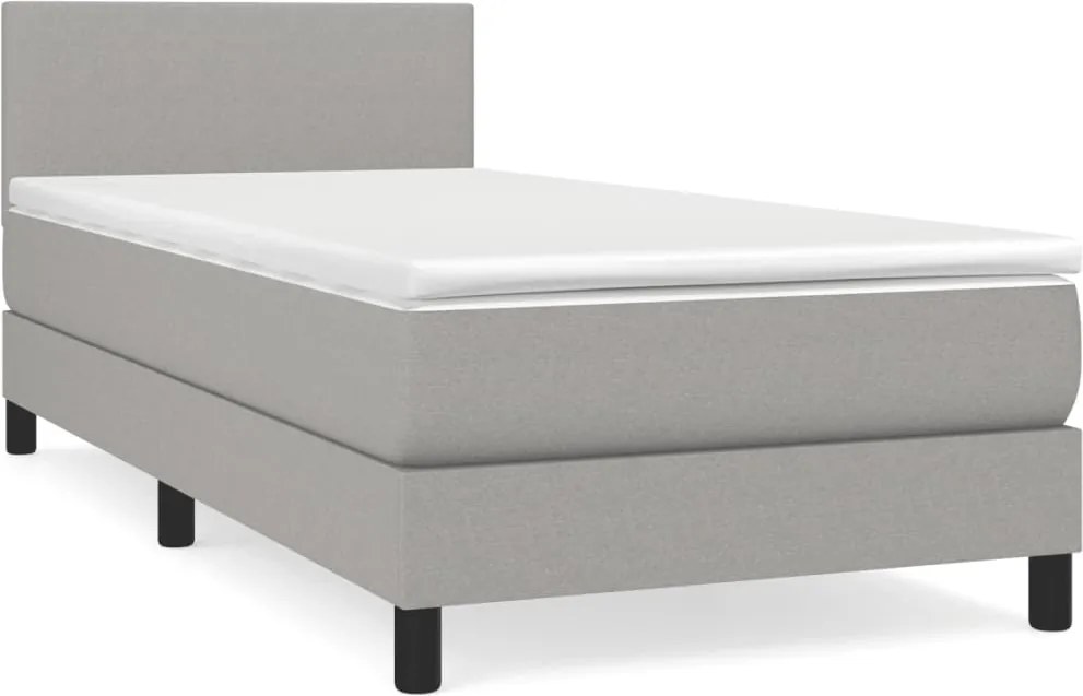 Box spring postel s matrací světle šedá 80 x 200 cm textil 3139849