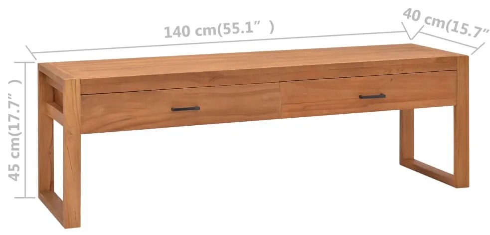 vidaXL Marketos TV stolek 140 x 40 x 45 cm teakové dřevo