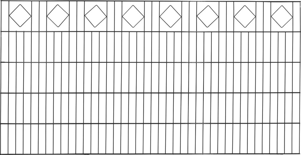 Floraworld Dekorativní plotový panel, dvoj., kosočtverec, antracit, 100 x 200 cm