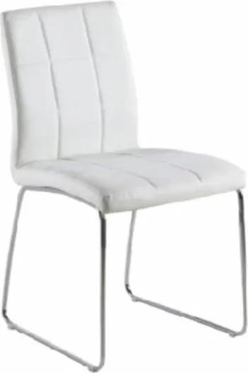 Tempo Kondela Židle, bílá textilní kůže / chrom, SIDA