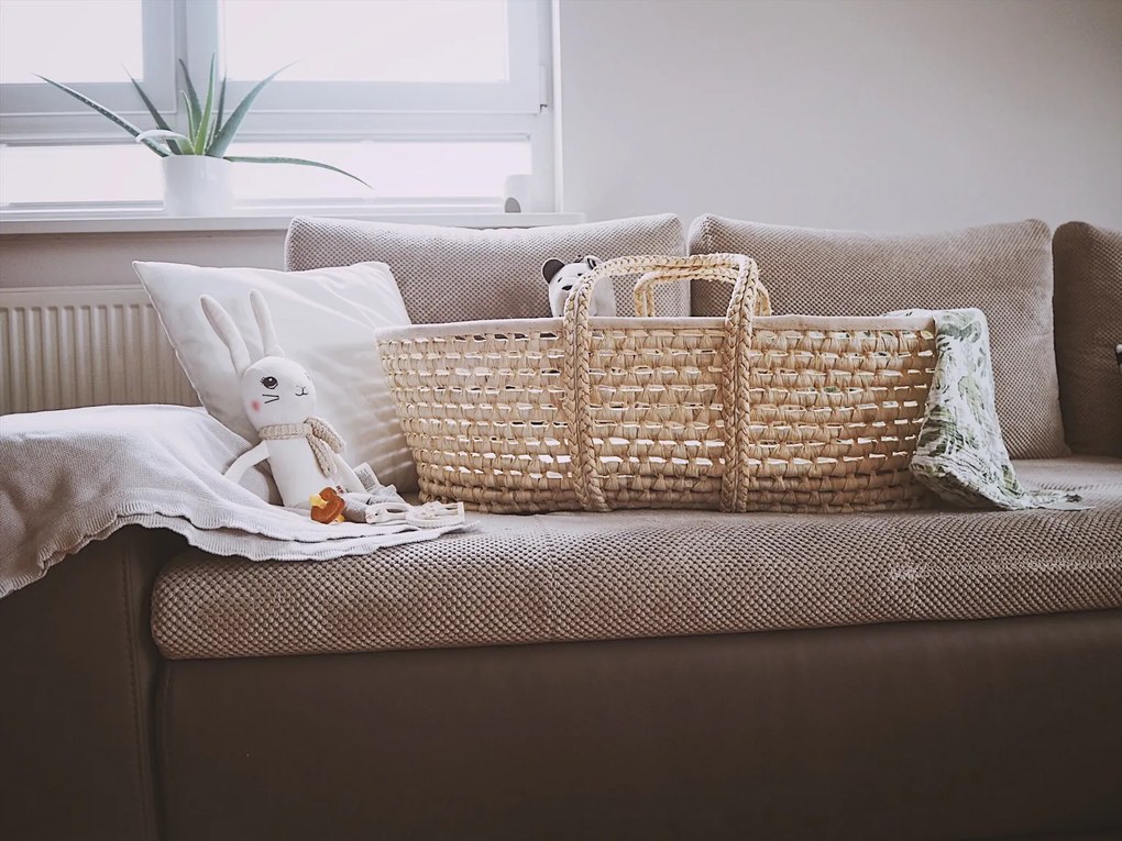 Ahojbaby Mojžíšův košík pro miminko Corn Natural + matrace