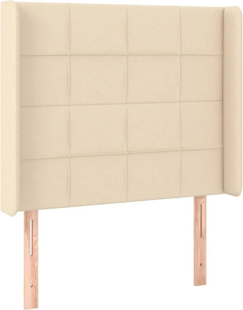 Čelo postele typu ušák krémové 83x16x118/128 cm textil 3119559