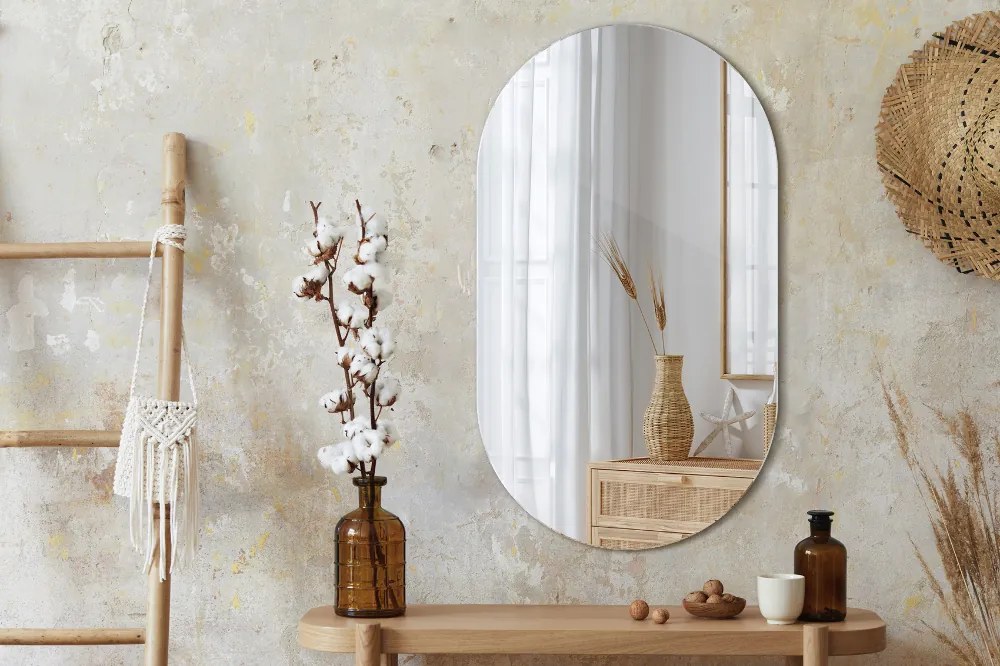Oválné nástěnné zrcadlo bez rámu 58x100 cm