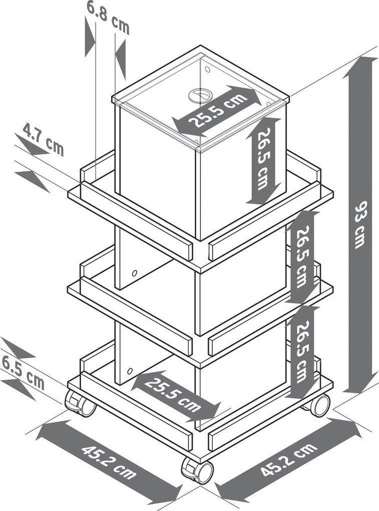 Tchibo - Věžový regál s úložným prostorem - barva: bílá