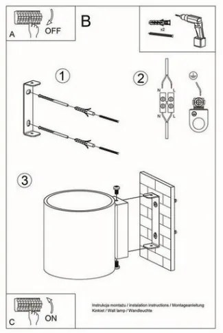 Nástěnné svítidlo SOLLUX Orbis G9 1x40W bez zdroje SL.0486 beton