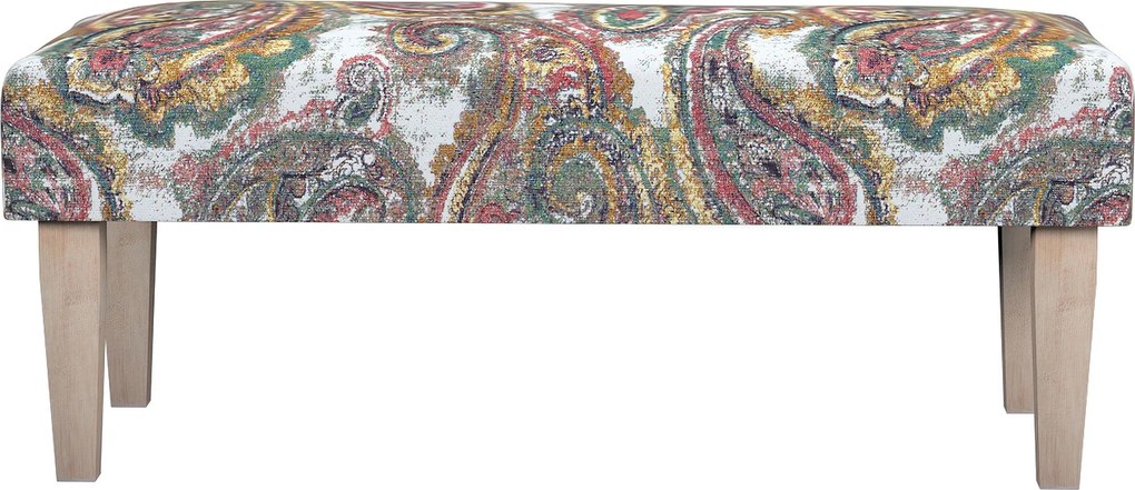 Dlouhá lavička 100x40cm barva vícebarevná látka pletený vzor, vzorované