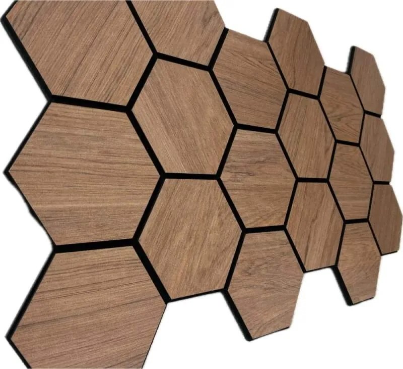 Akustický panel Hexagon SLAN-605 872x579x10mm ořech