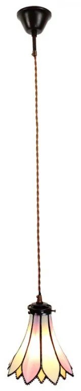 Závěsná lampa Tiffany Jurren pink – 15x115 cm