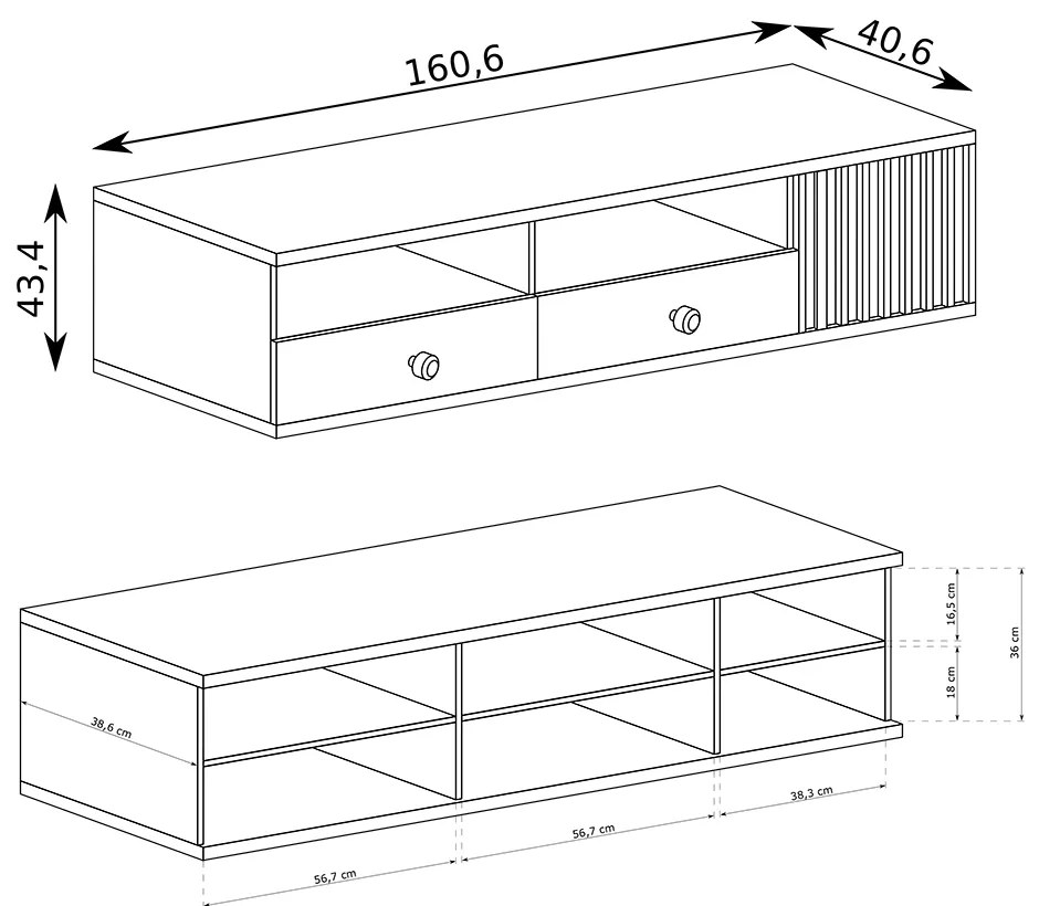 Obývací stěna CALI | 3 díly | sestava B | artisan