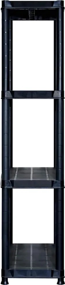 Úložný regál 4patrový černý 183 x 30,5 x 130 cm plast 3059855