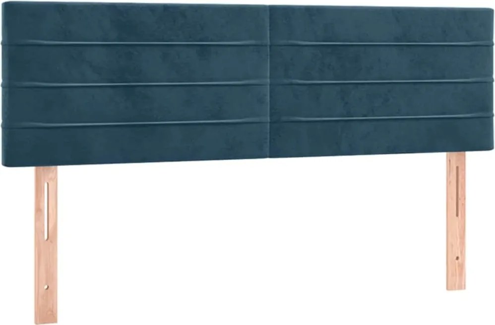 Box spring postel s matrací tmavě modrá 140x190 cm samet 3131019