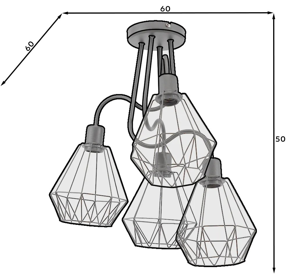 Eltap Industriální osvětlení Bendinni 4, 60x60x50cm