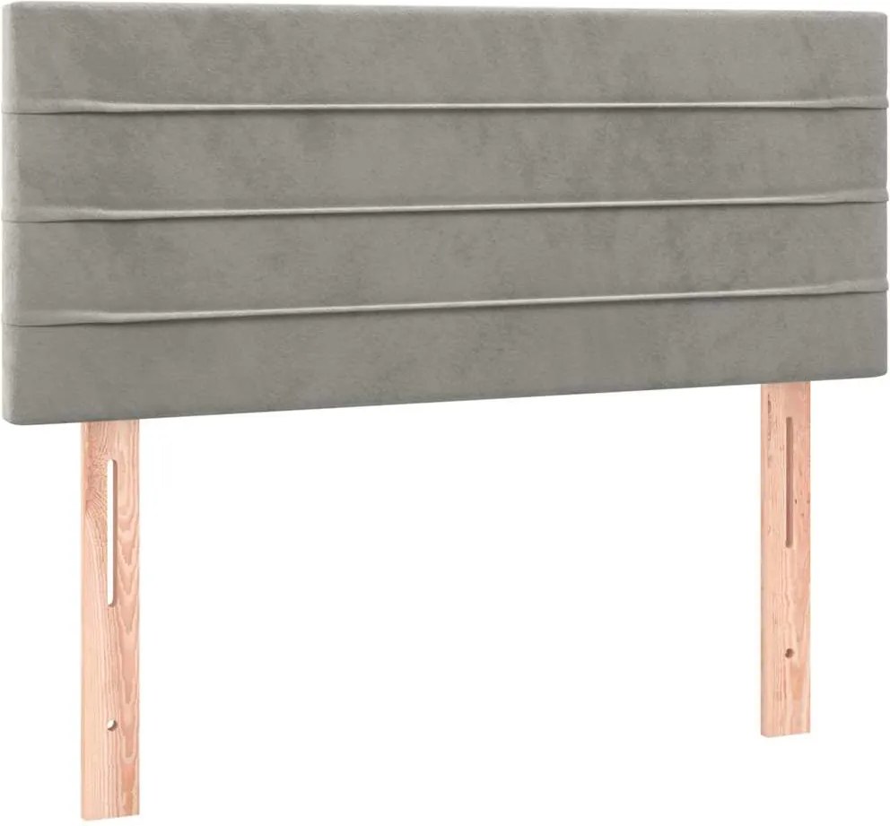 Čelo postele s LED světle šedé 80 x 5 x 78/88 cm samet 3121782
