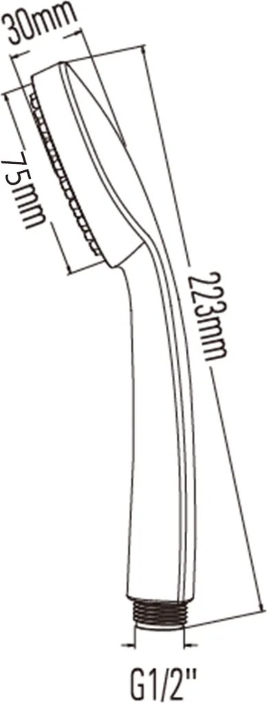 Sapho ruční sprcha průměr 75 mm 1 funkce plast chrom 1204-420 Koupelny Bernold