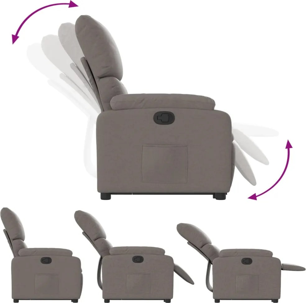 Zvedací polohovací křeslo taupe textil 3204832