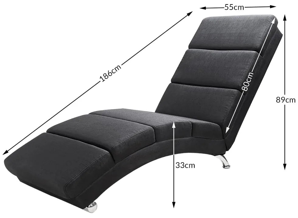 Casaria Relaxační lehátko London antracitové 107818