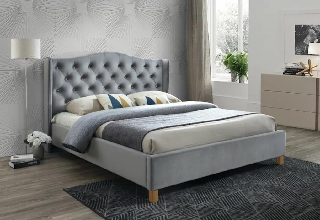 Čalouněná postel ASPEN Velvet, 160x200, bluvel 14