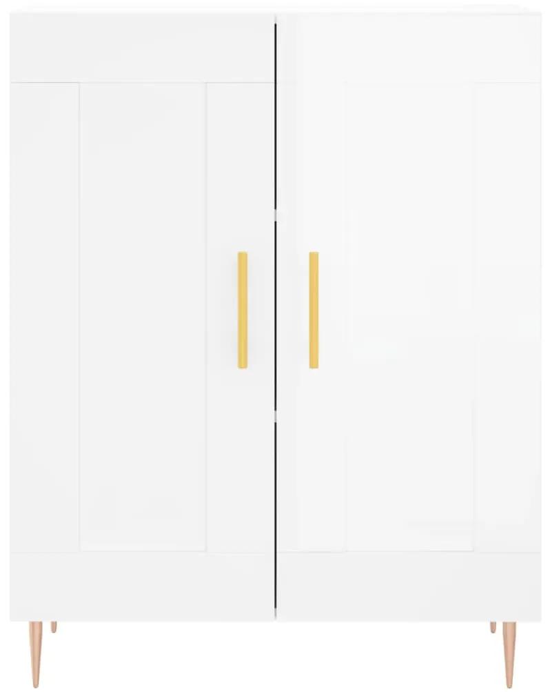 Skříň highboard lesklá bílá 69,5 x 34 x 180 cm kompozitní dřevo,  3198331