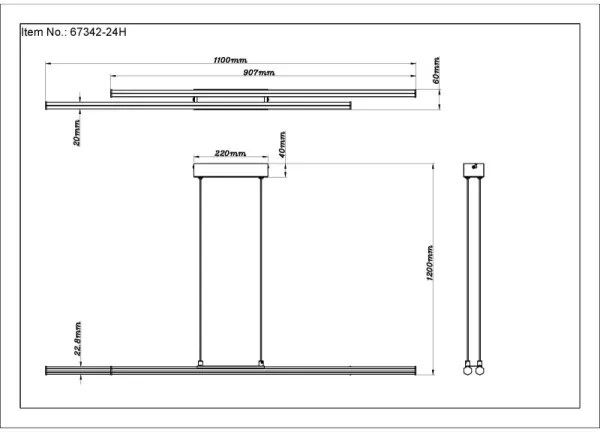 Globo 67342-24H - LED Lustr na lanku KIRINA LED/24W/230V 3000K černá