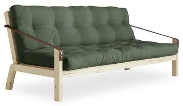 sofa POETRY by Karup - 100*200 cm natural (přírodní) + futon olive green 756