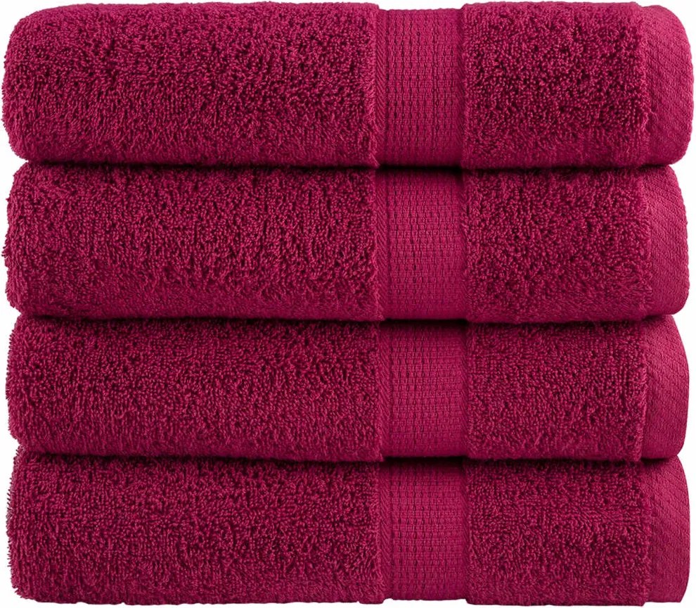 Premium sprchové ručníky SOLUND 4 ks Bordeaux 70x140 cm 600 gsm 137213