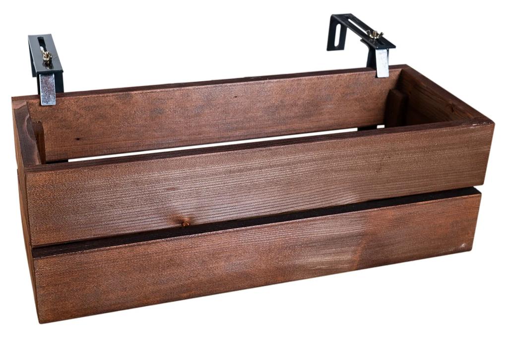 Dřevěný truhlík rovný 43x21x18 cm