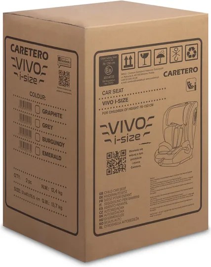 CARETERO autosedačka VIVO I-SIZE GRAPHITE (76-150)