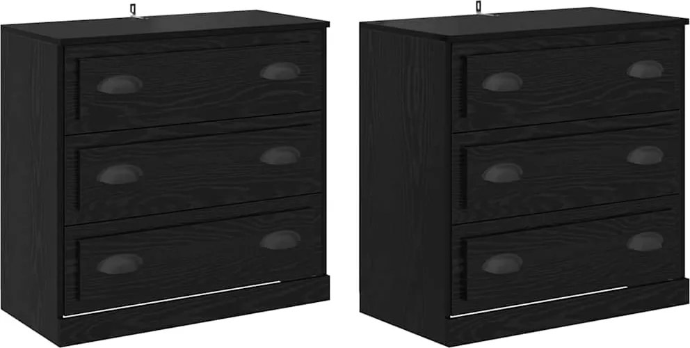 Konzole 2 ks Černý dub 70 x 35,5 x 67,5 cm Kompozitní dřevo 3402655