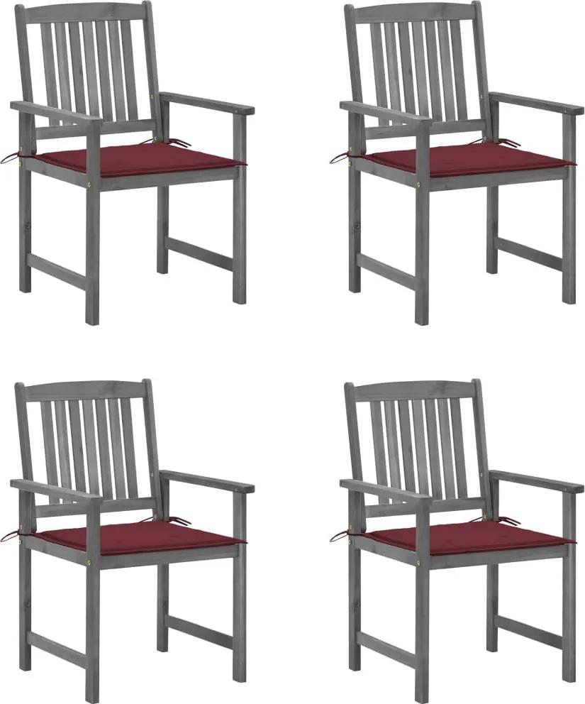 vidaXL Zahradní židle s poduškami 4 ks masivní akáciové dřevo [3061228] Barva: Královská modř