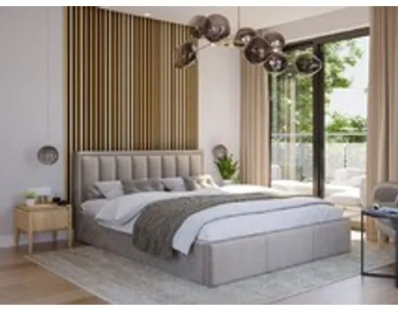 Čalouněná postel MOON rozměr 120x200 cm Krémová