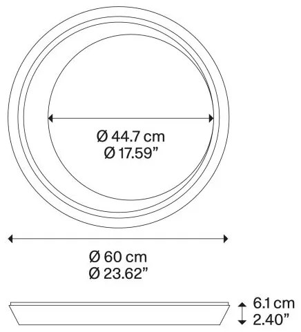 Lodes Tidal, kulaté stropní svítidlo LED 48W 3000K, champagne, průměr 60cm
