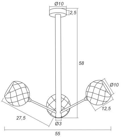 Argon 1358 - LED Lustr na tyči BELLUNO 3xLED/5W/230V