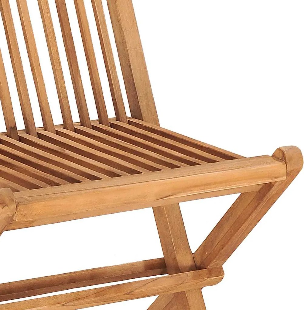 3dílný skládací zahradní jídelní set s poduškou masivní teak 3063173
