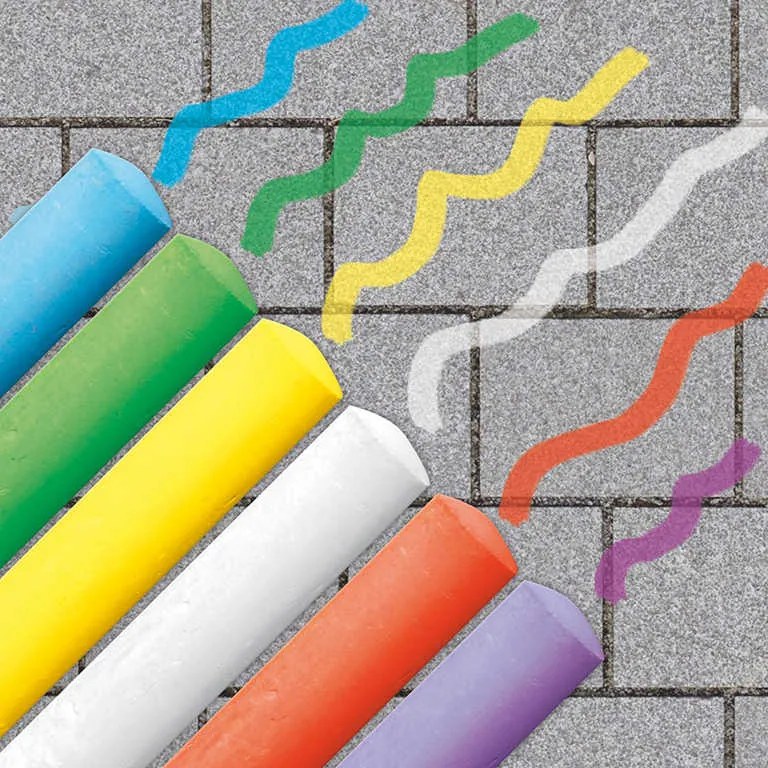 SES CREATIVE Křídy chodníkové dětské barevné tlusté set 6ks v krabičce 02206