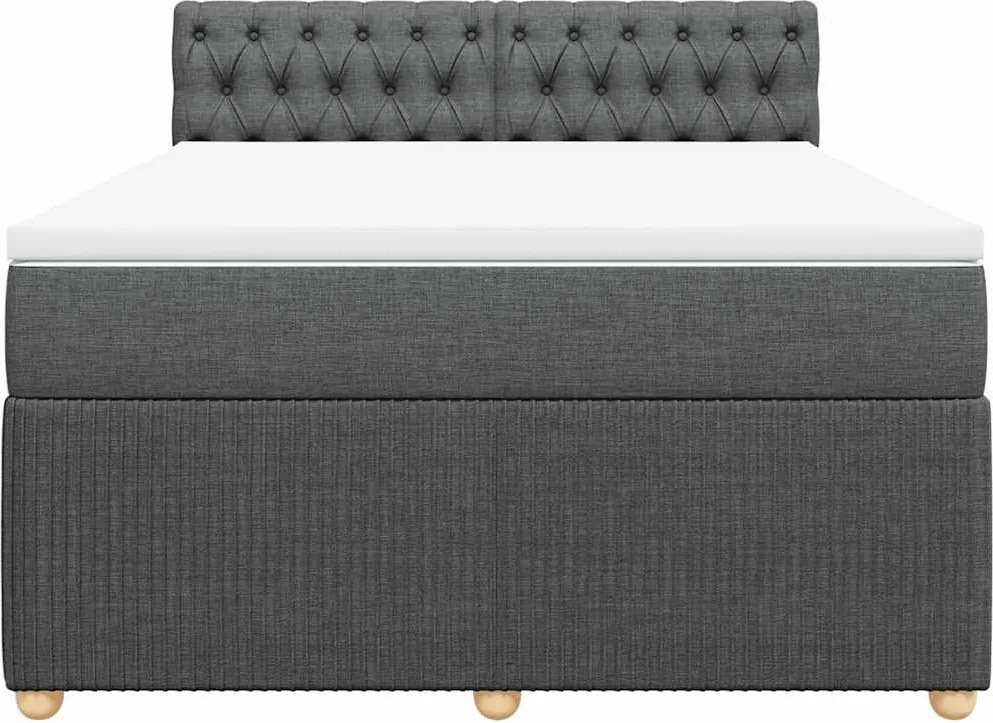 Box spring postel s matrací tmavě šedá 140x200 cm textil 3287487