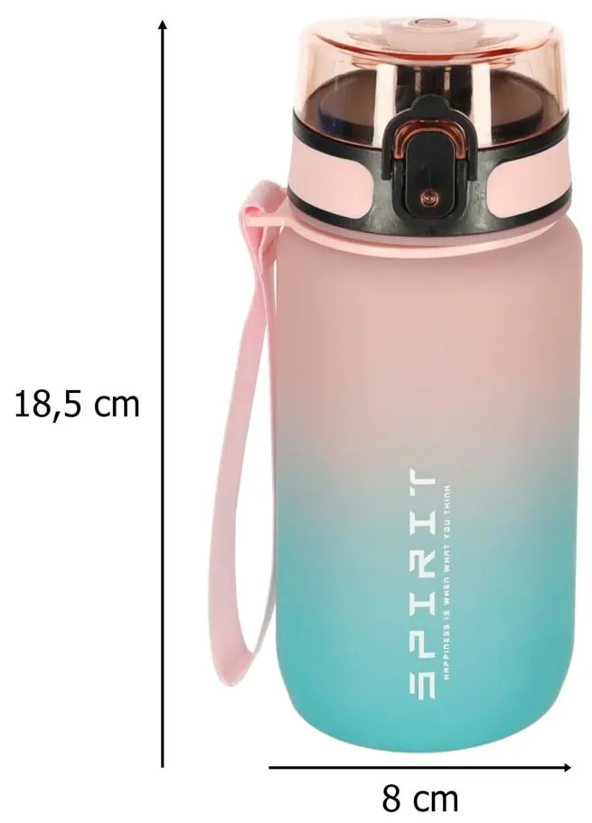 Creative Corner Láhev na vodu bidon s brčkem sportovní 600ml růžovo-modrá