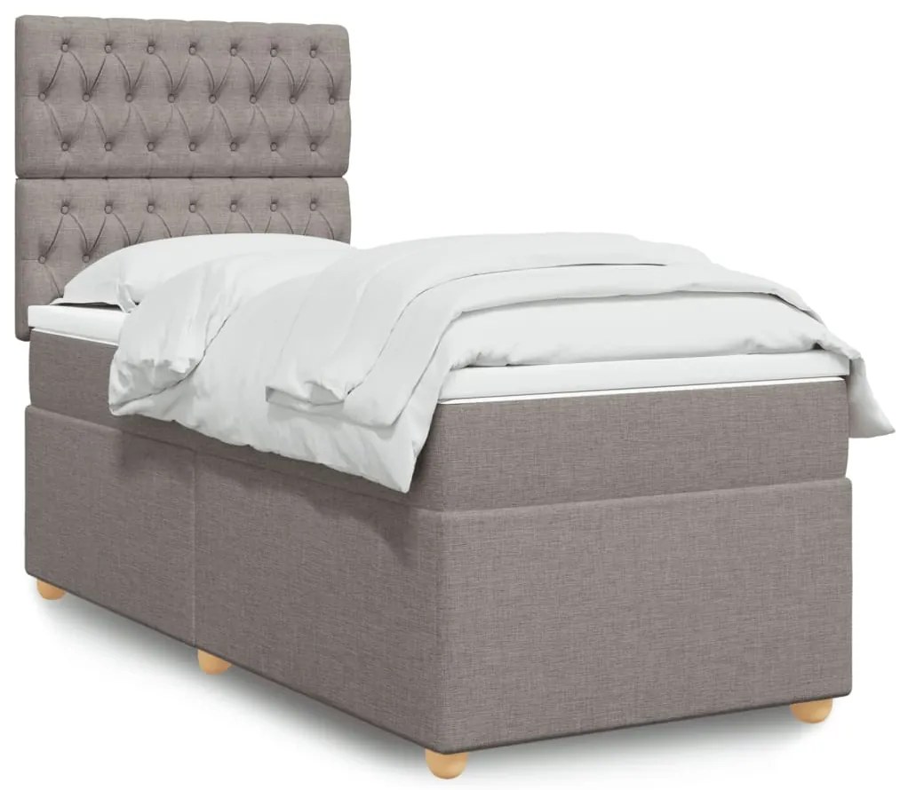 Box spring postel s matrací taupe 90x200 cm textil 3291174