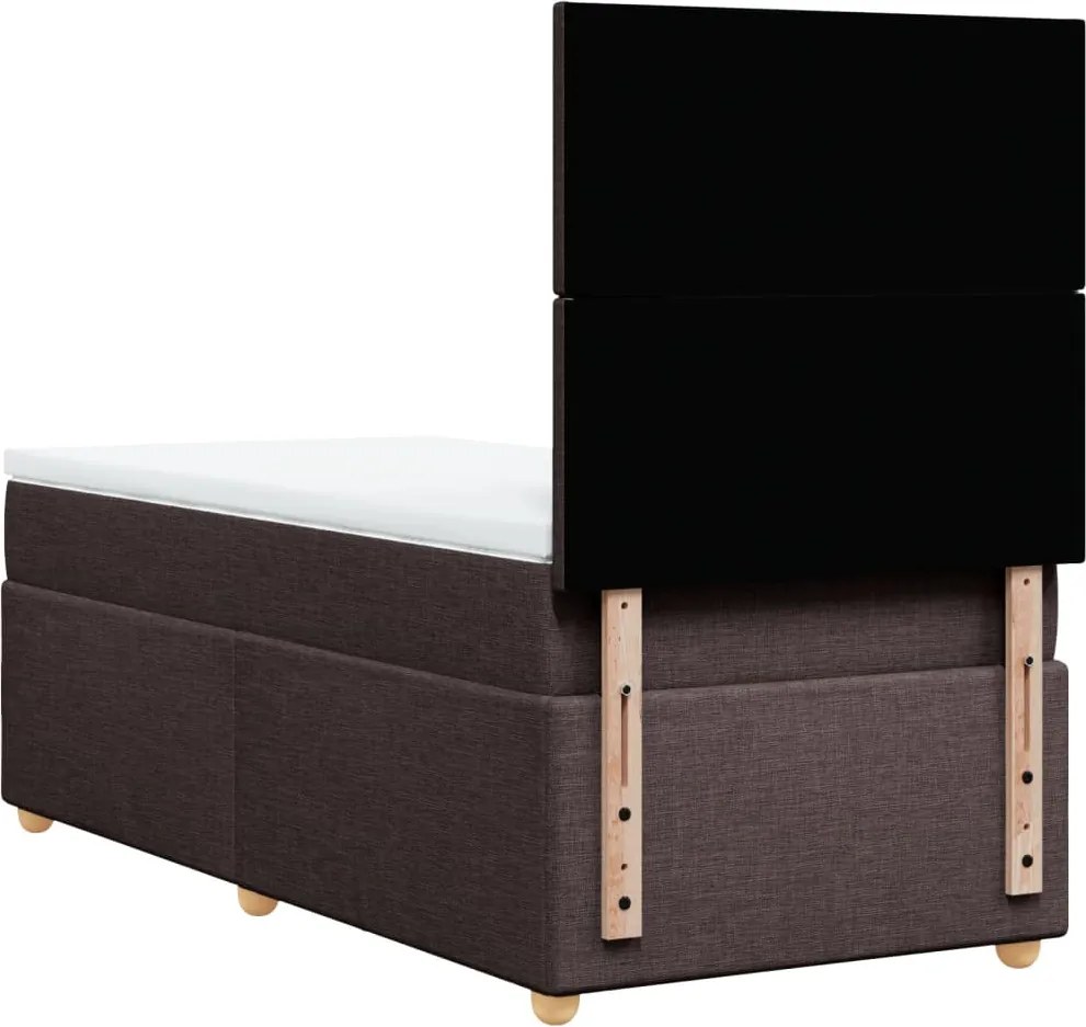 Box spring postel s matrací tmavě hnědá 90x200 cm textil 3291159