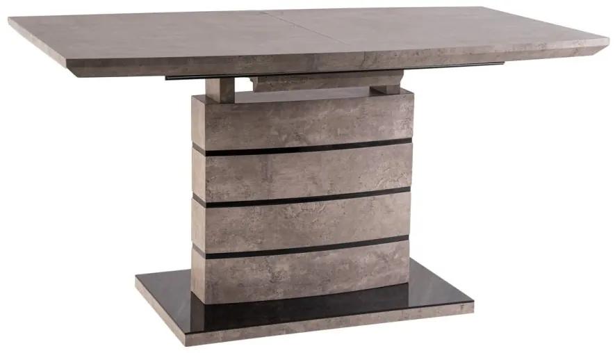 MAXIVA Jídelní stůl rozkládací - LEONARDO, 140x80, beton/černá