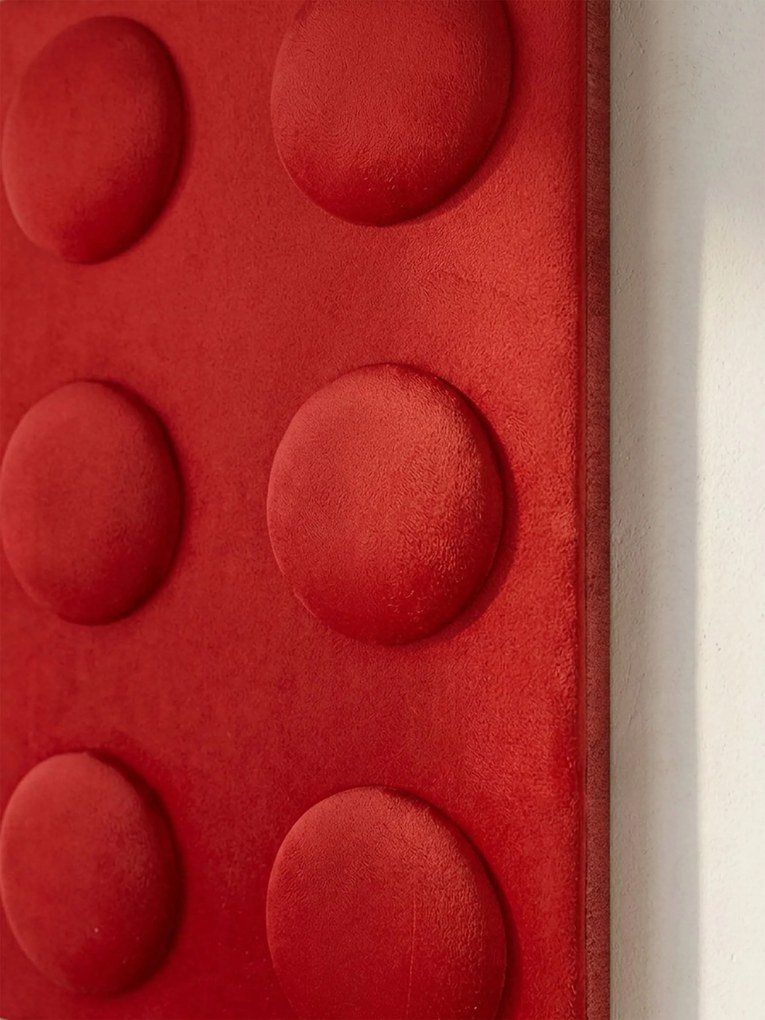 Sinsay - Sametový čalouněný panel ve tvaru kostky - červená