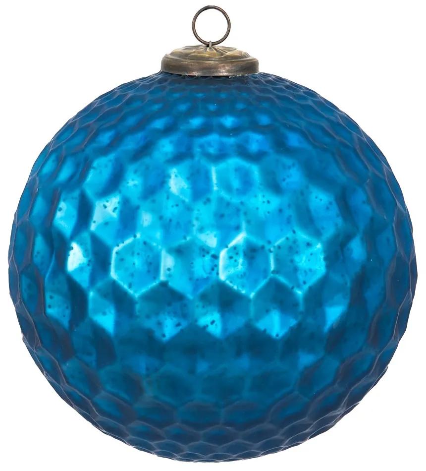 Modrá vánoční skleněná koule XL - Ø 25*25 cm