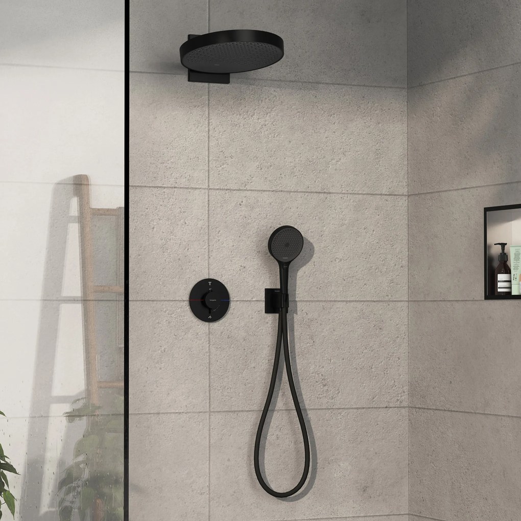Hansgrohe ShowerSelect Comfort S, termostat pod omítku pro 2 spotřebiče, černá matná, HAN-15554670